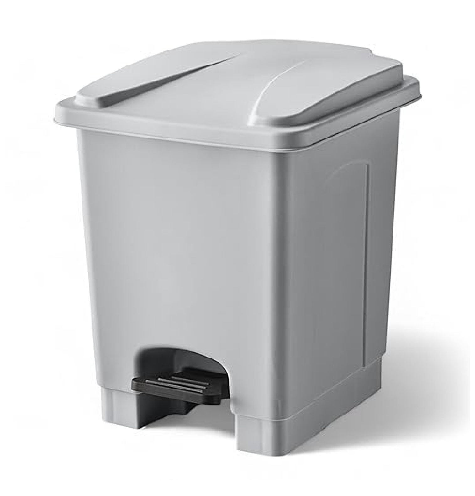 Step-On Trash Can with Lid, Plastic Waste Bin, Foot Pedal Operation ...
