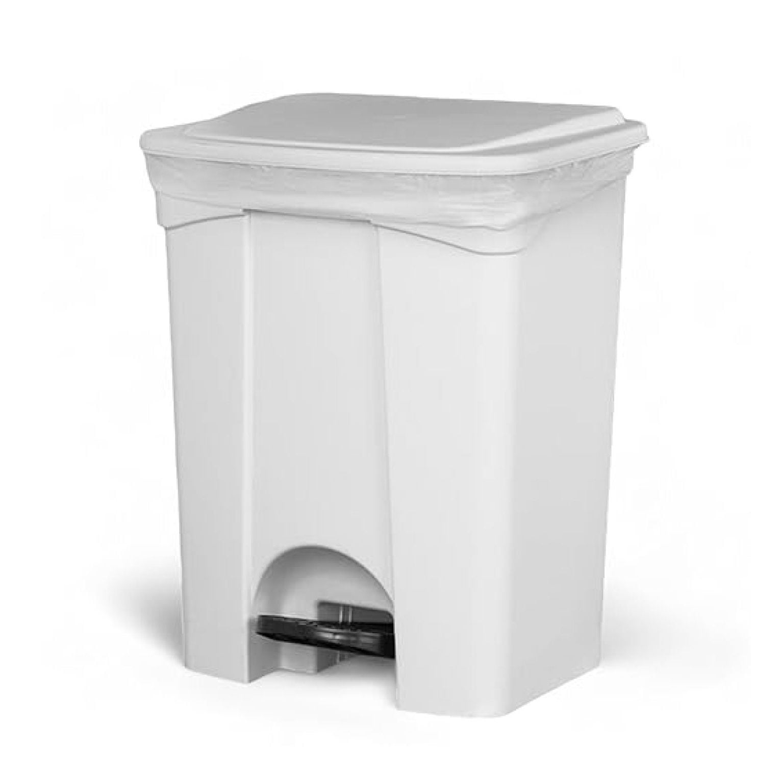 Step-On Trash Can with Lid, Plastic Waste Bin, Foot Pedal Operation ...
