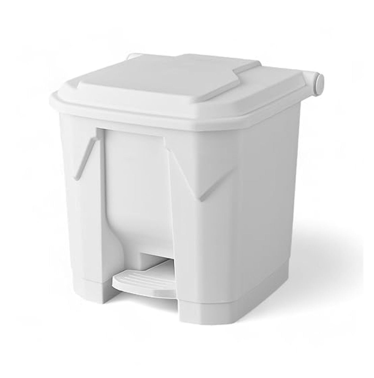 Step-On Trash Can with Lid, Plastic Waste Bin, Foot Pedal Operation ...