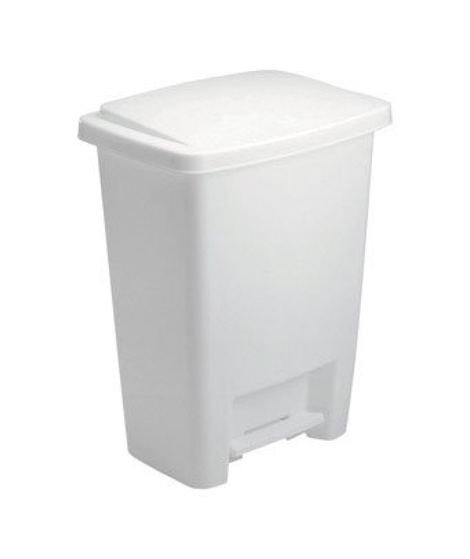 Step-On Wastebasket 33 Qt. 15" X 13" X 20" Plastic Bisque, White ...
