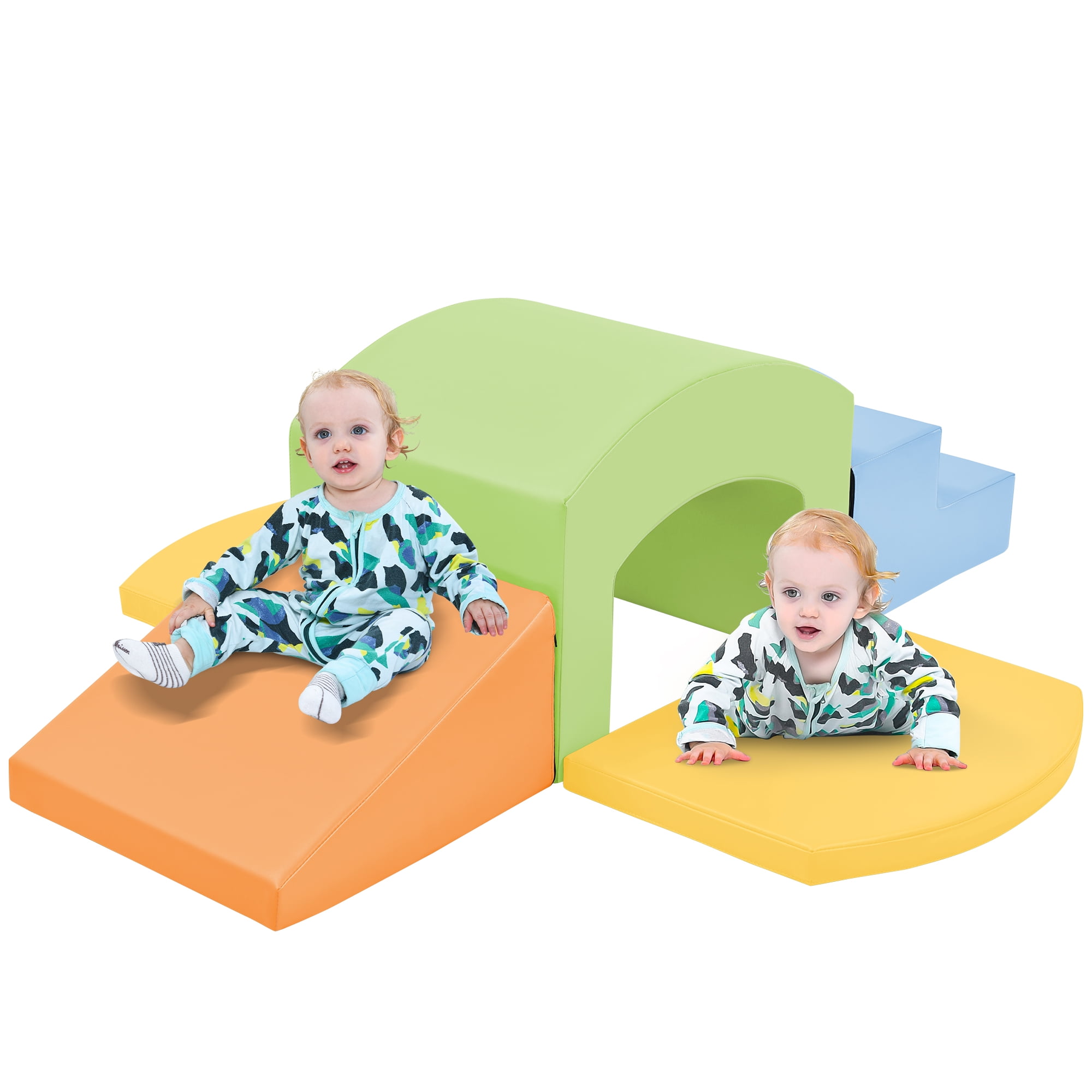 Step Up and Slide Corner Climber, Foam Climbing Blocks with Slide ...