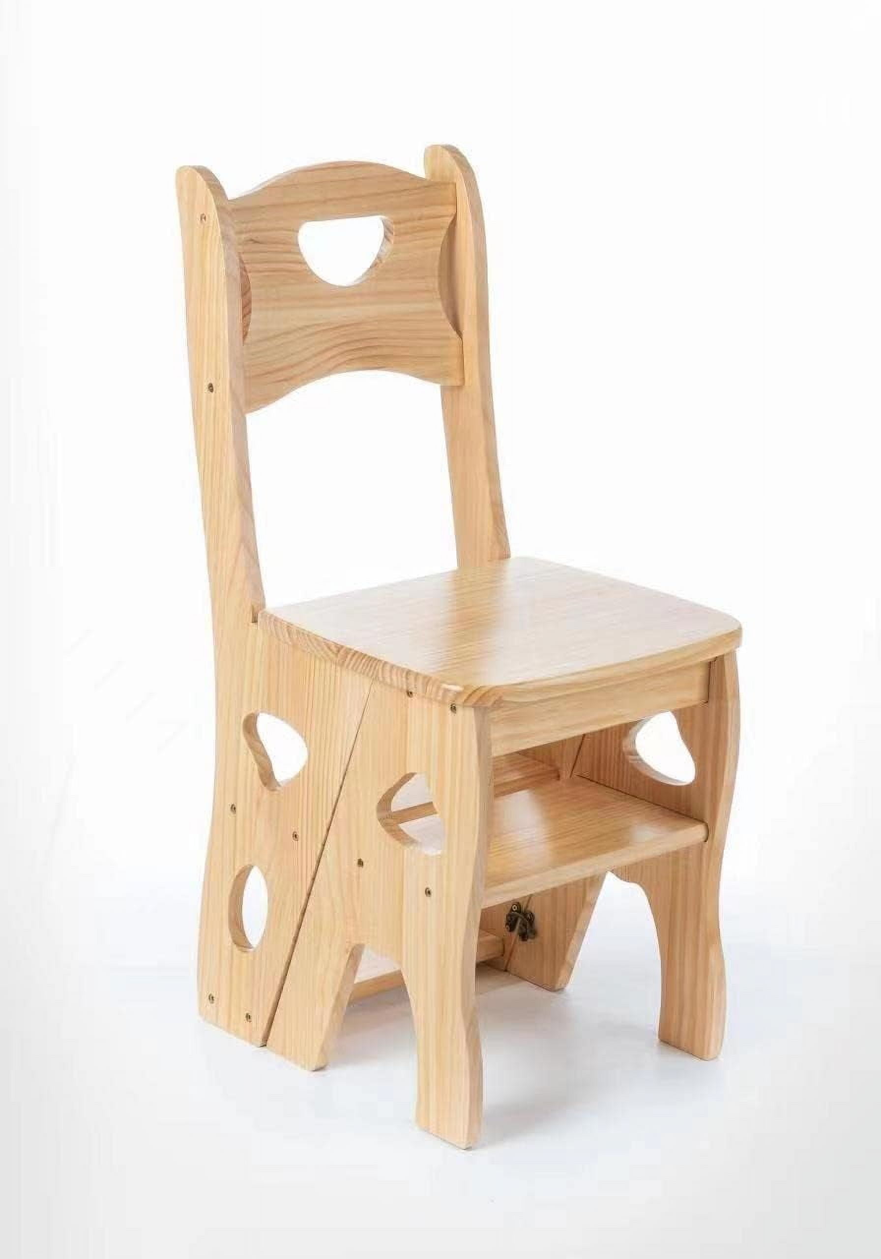 Step Stool, 4-Step or 3-Step Folding, Portable, Made of The Solid Wood ...