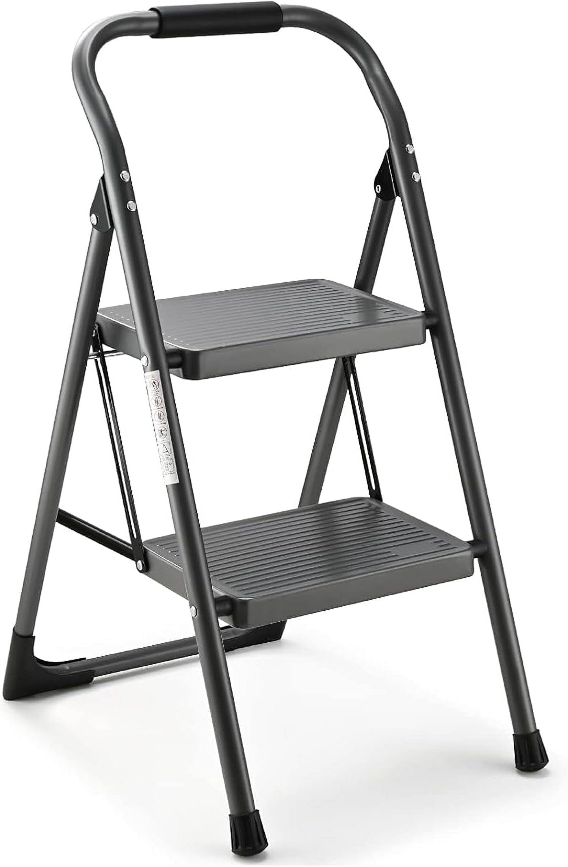 Step Stool for Adults,2 Step Ladder Folding 330lbs Anti Slip Step Stool ...