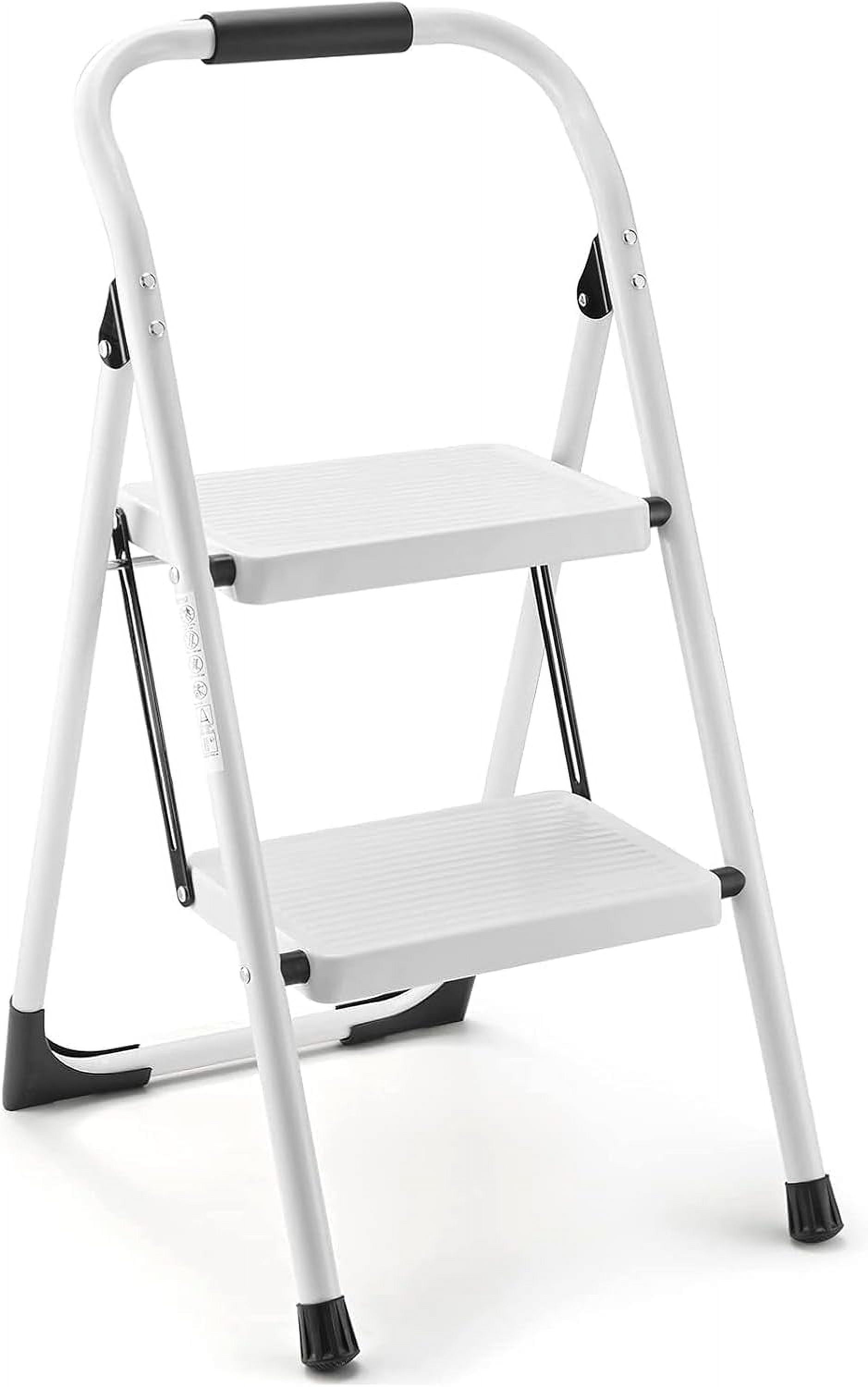 Step Stool for Adults,2 Step Ladder Folding 330lbs Anti Slip Step Stool ...