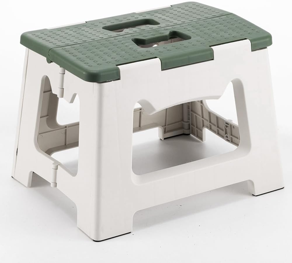 Step Stool Foldable, 9'' Folding Step Stool for Kids & Adults 300 Lb ...