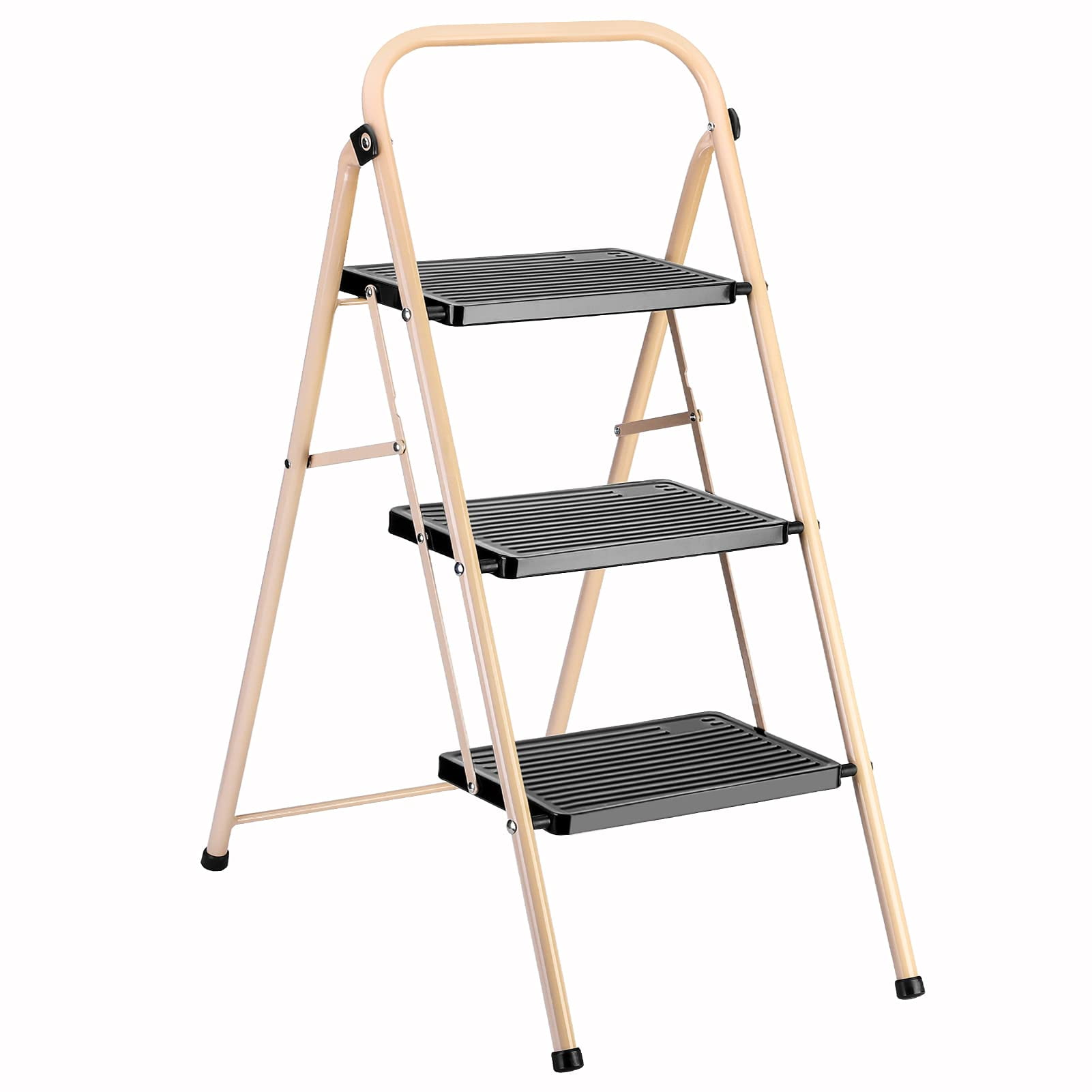 Step Stool Folding Step Ladder 3 Step Stairs with Handle Grip Heavy ...