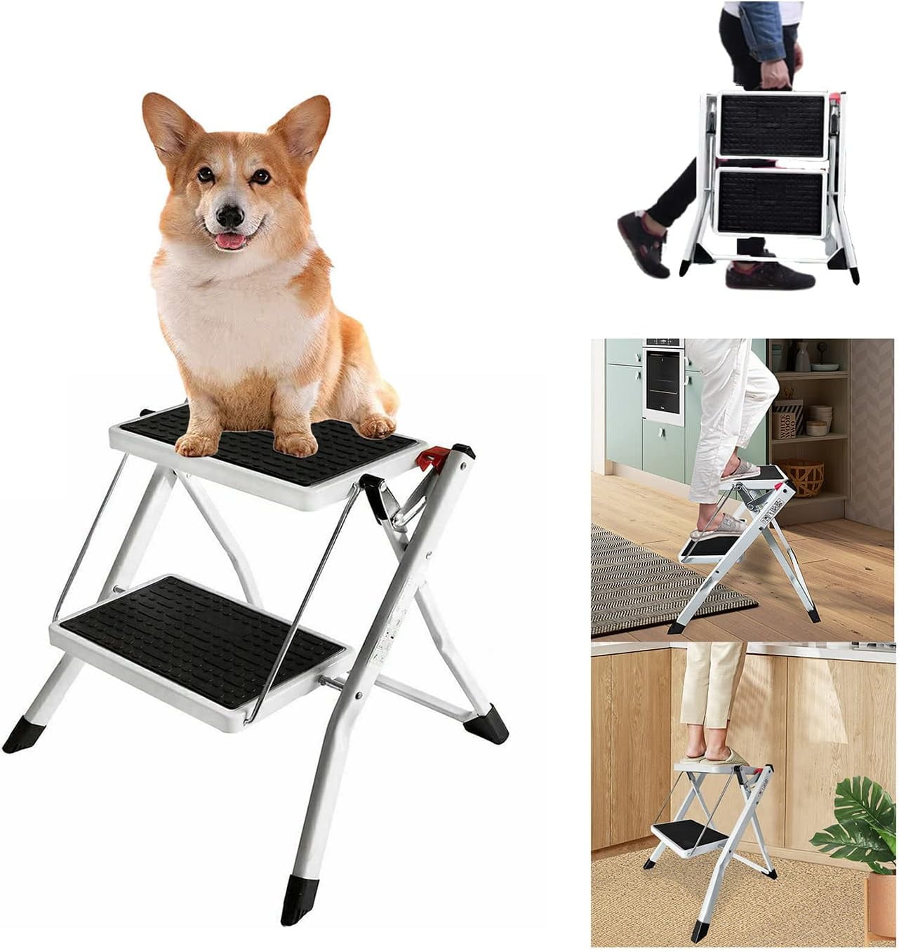 Step Stool, Folding Step Stool 2 Step Ladder, Foldable Stool, Portable ...