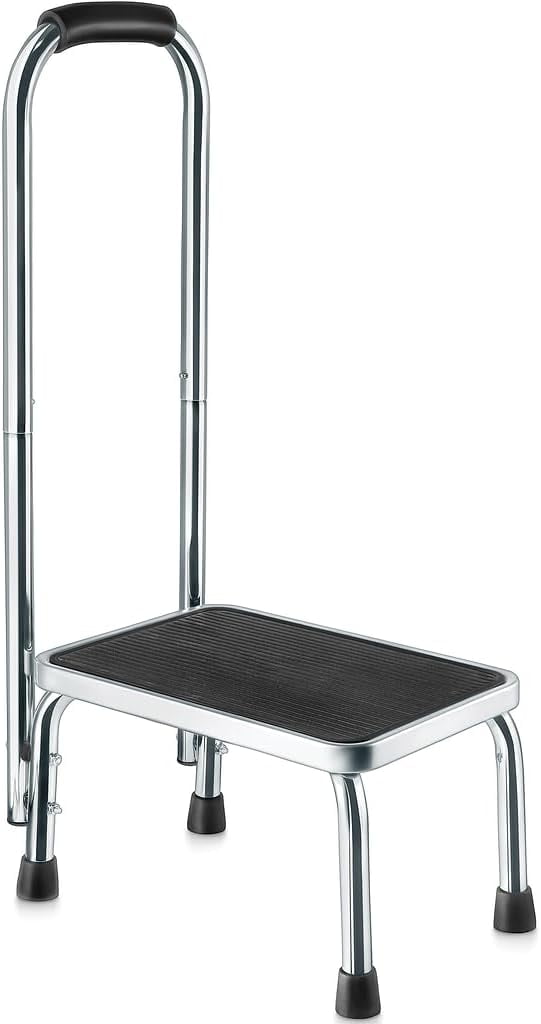 Medical King 1-Step Stool with Handle, Chrome-Plated Steel, 330 Lb ...