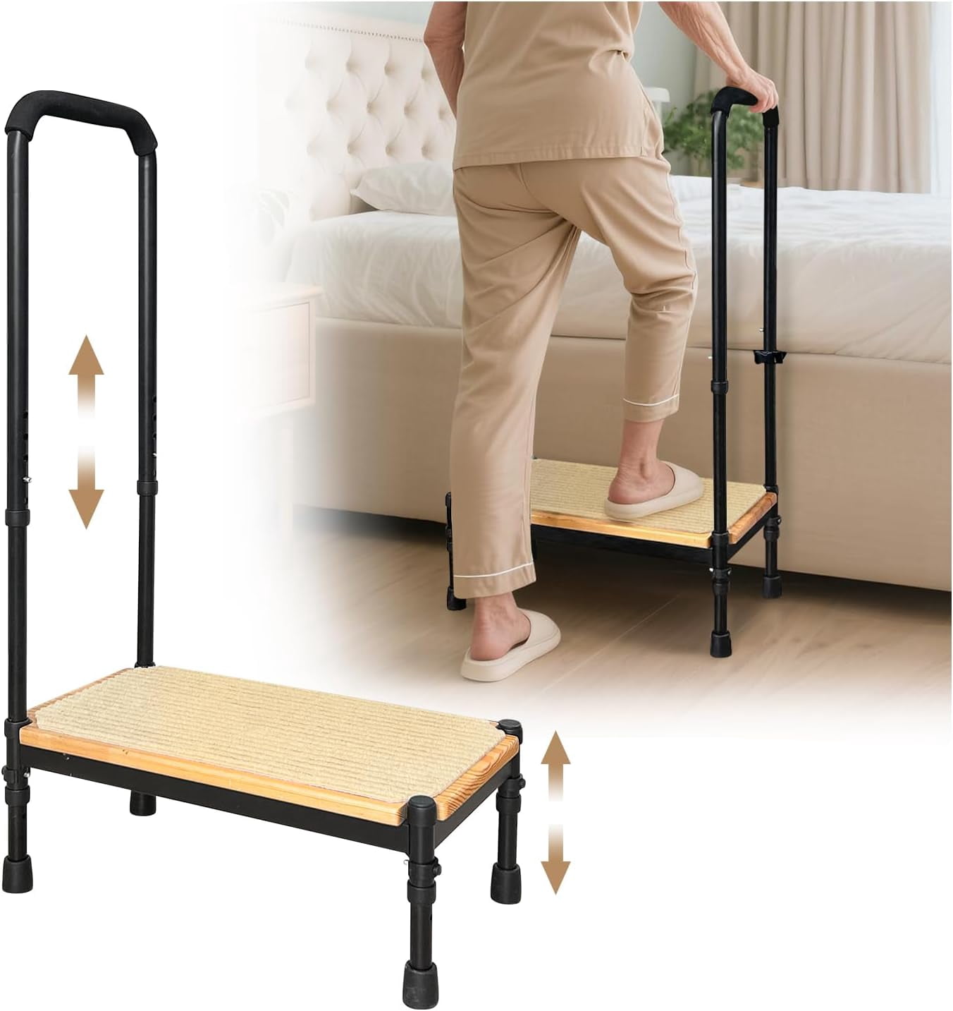Step Stool with Handle for Elderly Adults, Medical Bedside Stepping ...
