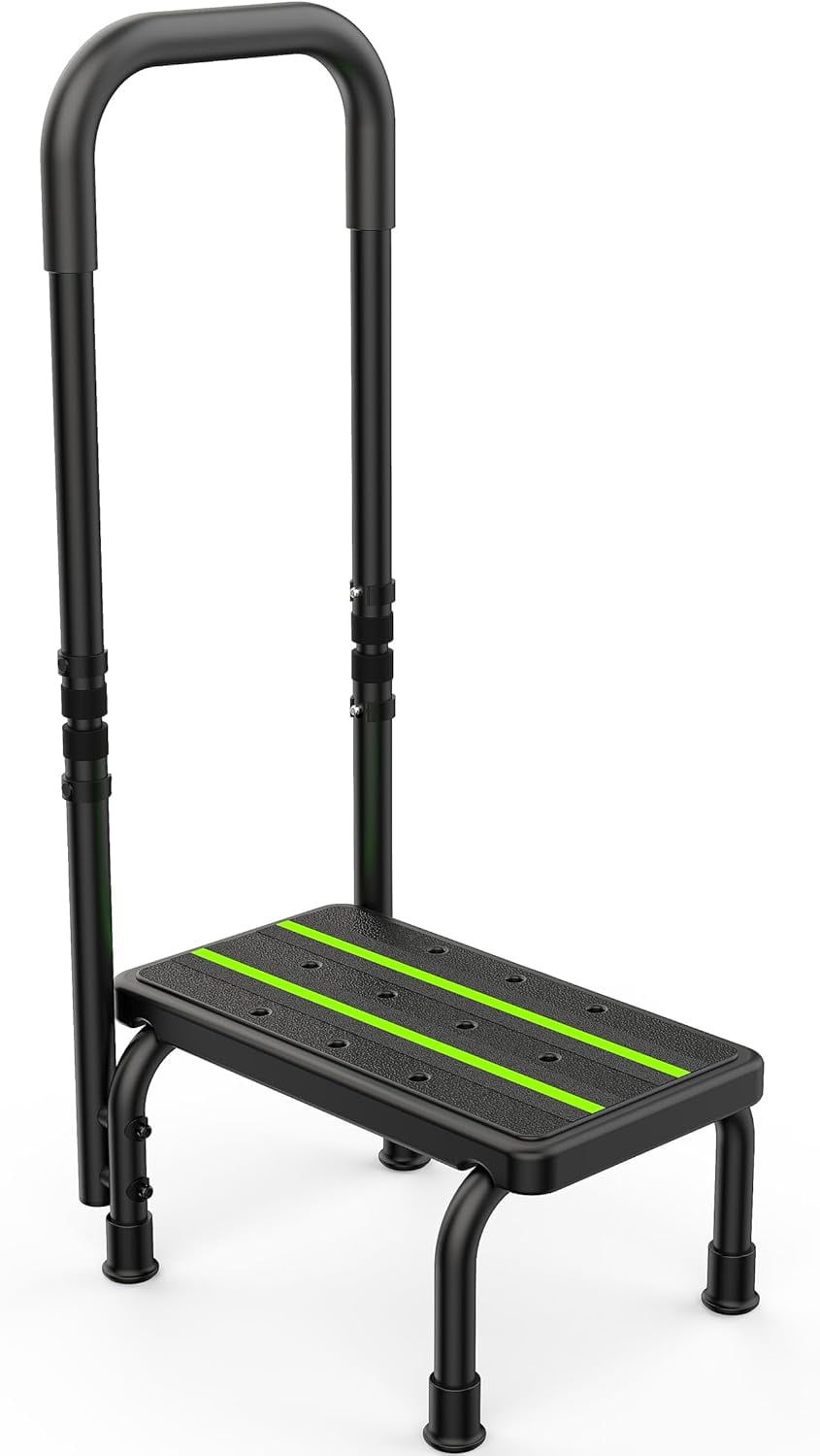 Step Stool with Handle for Elderly, Non Skid Platform & Adjustable ...