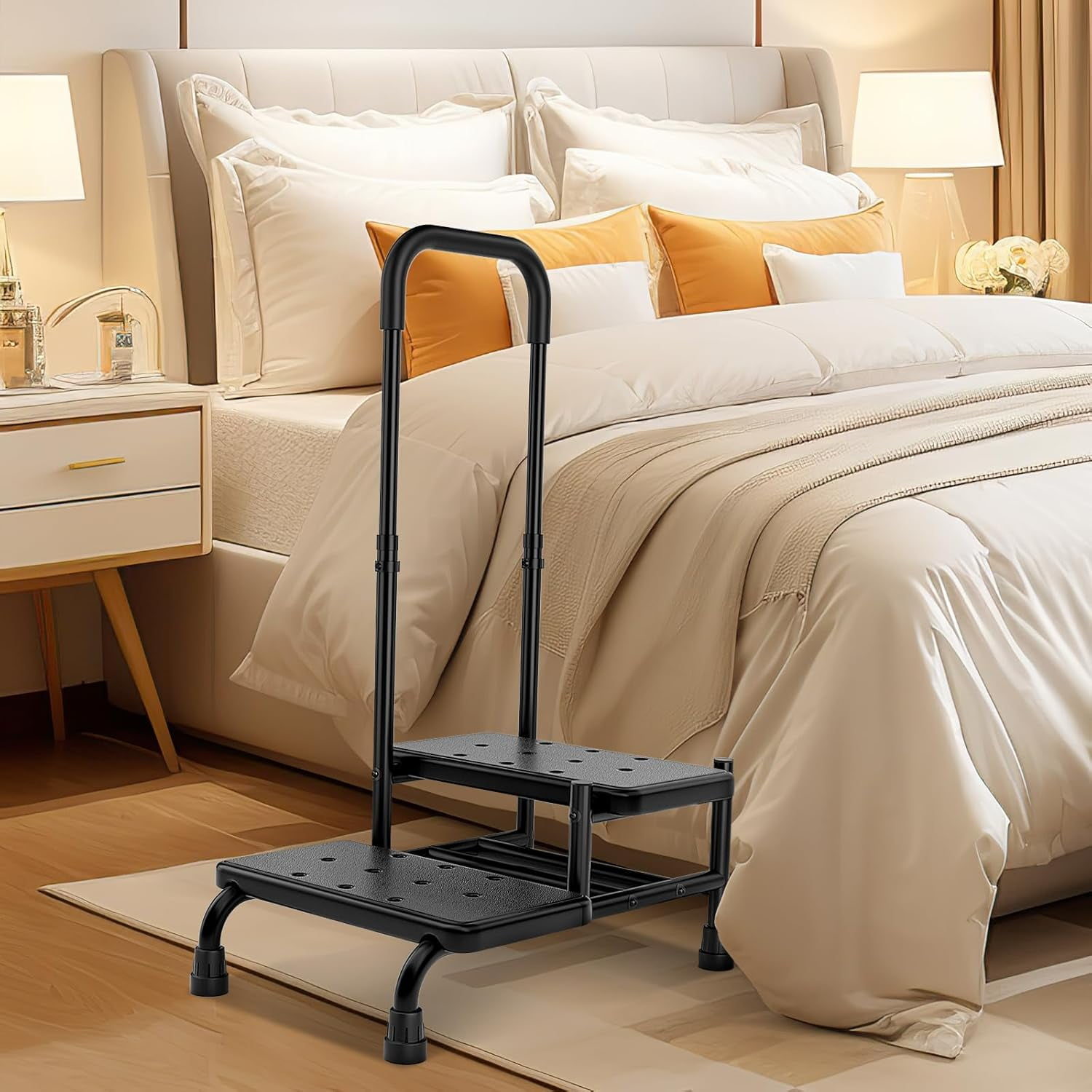 Step Stool with Handle - Heavy Duty 2 Step Stool for Adults Elderly ...