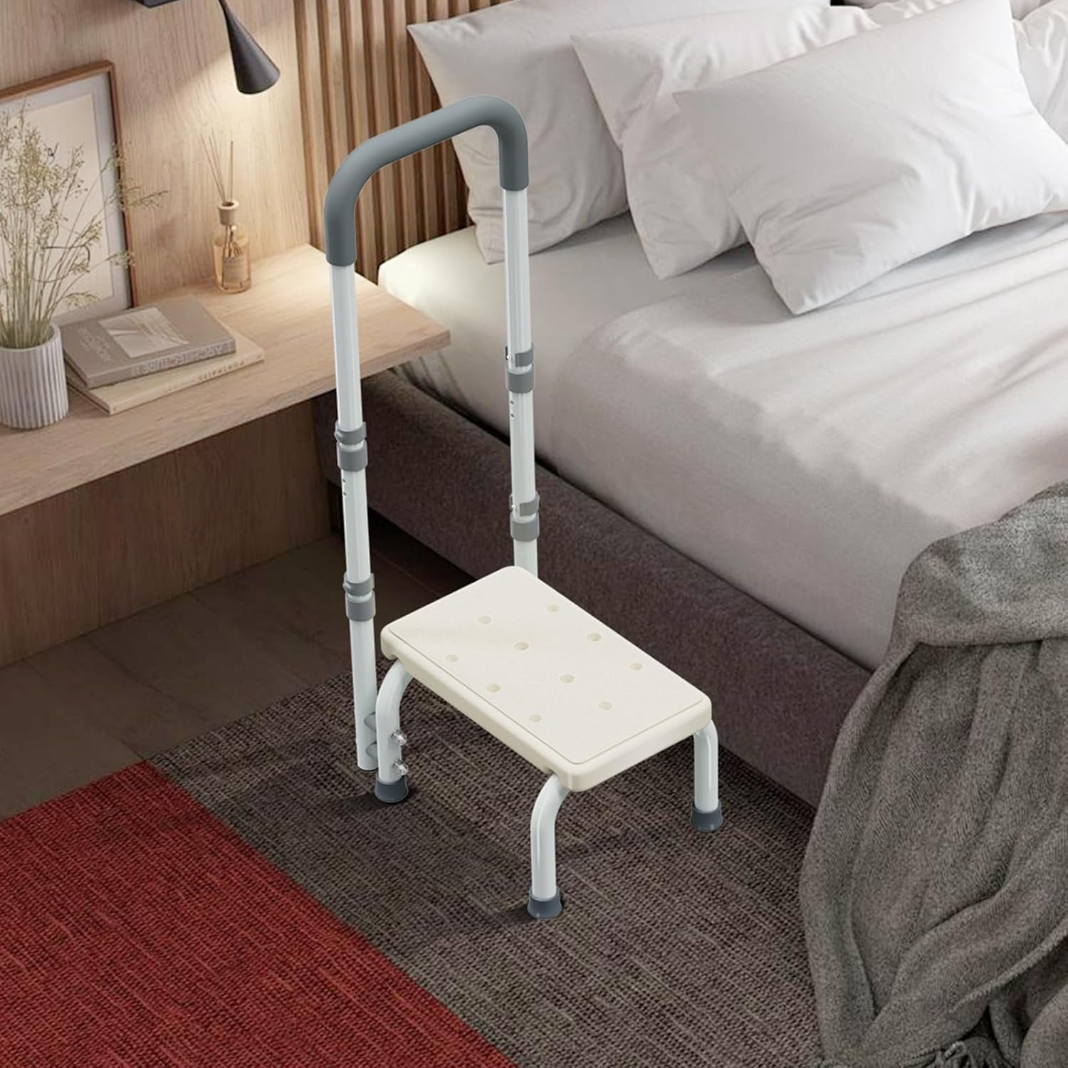 Step Stool with Handles for Elderly-Bed Stools with Adjustable ...