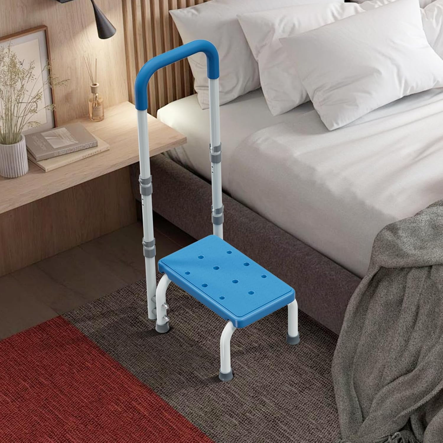 Step Stool with Handles for Elderly-Bed Stools with Adjustable ...