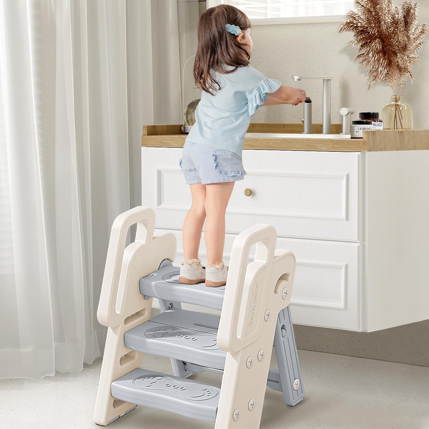 Step Stool for Kids, Adjustable 3-Step Bathroom Sink Stool, Toddler ...