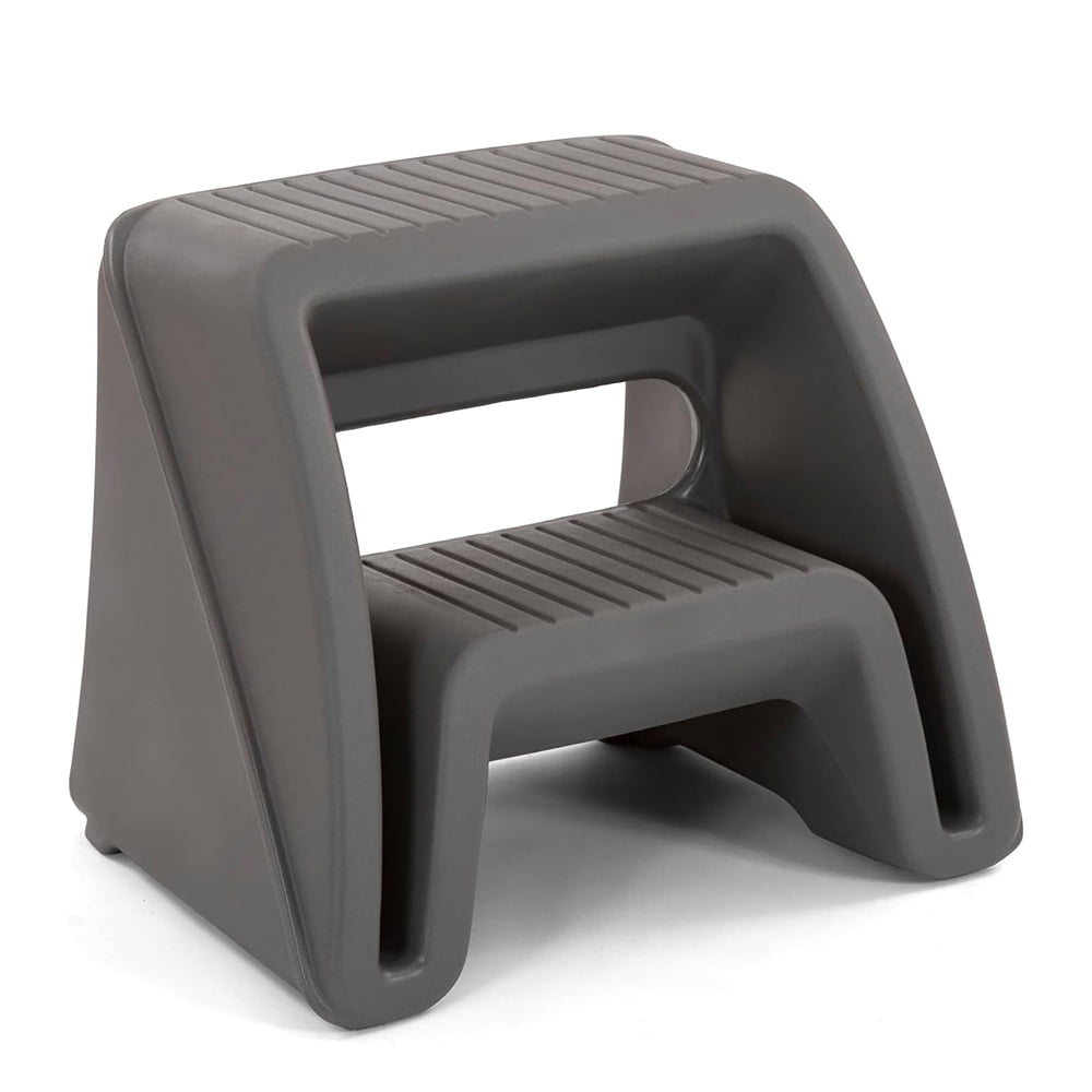 Step Stool, Plastic Two-Step Stool Seat with Wide Grooves and Molded-in ...