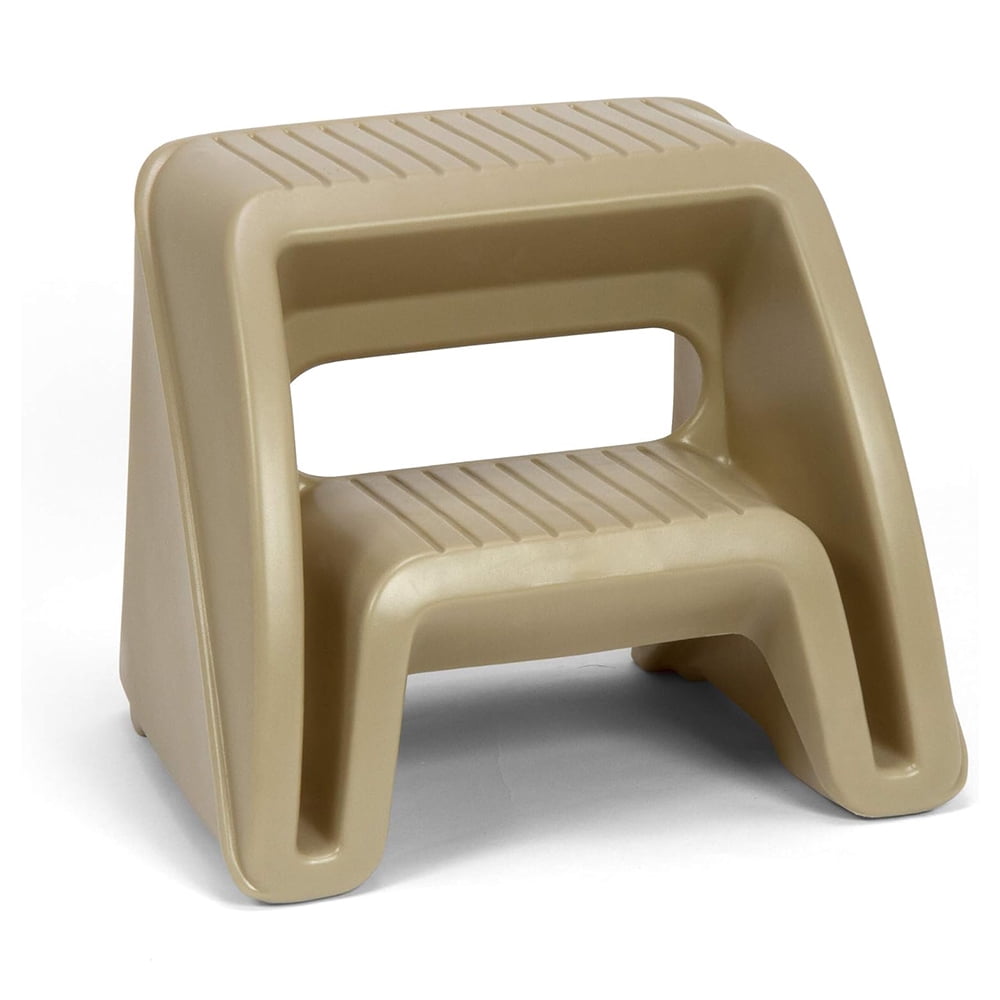 Step Stool, Plastic Two-Step Stool Seat with Wide Grooves and Molded-in ...