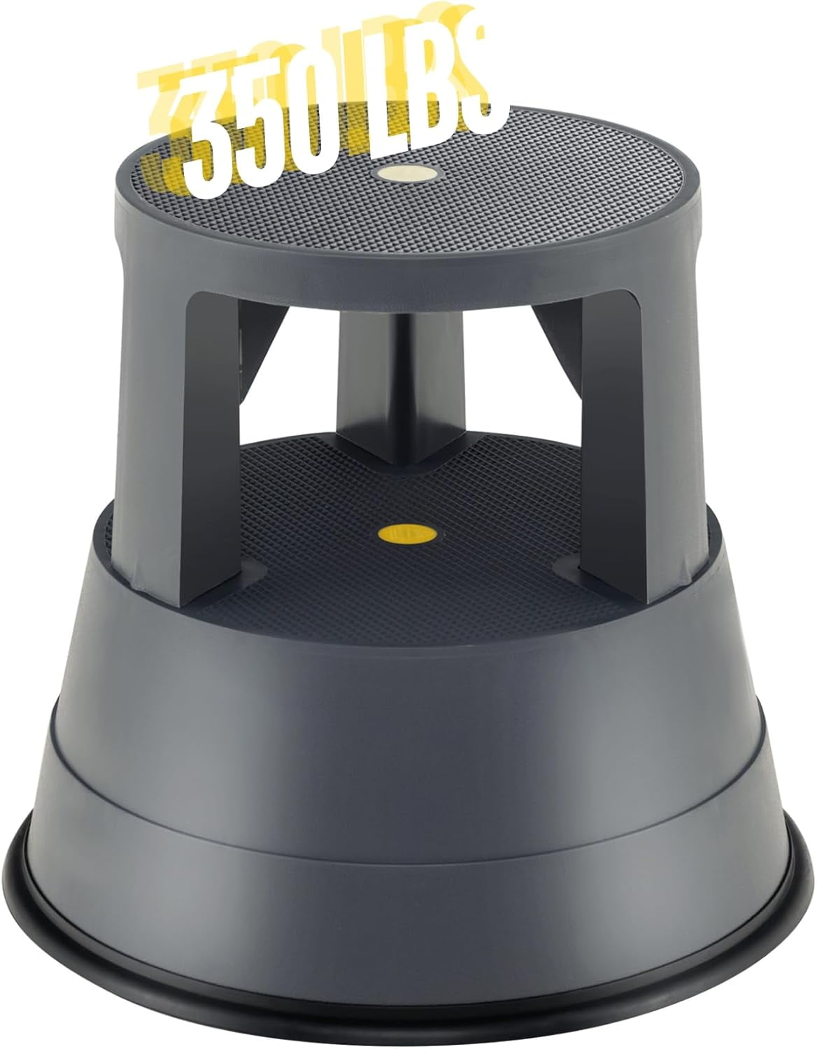 Step Stool with Wheels, Kick Step Stool Holds up to 350 lbs, Round Step ...