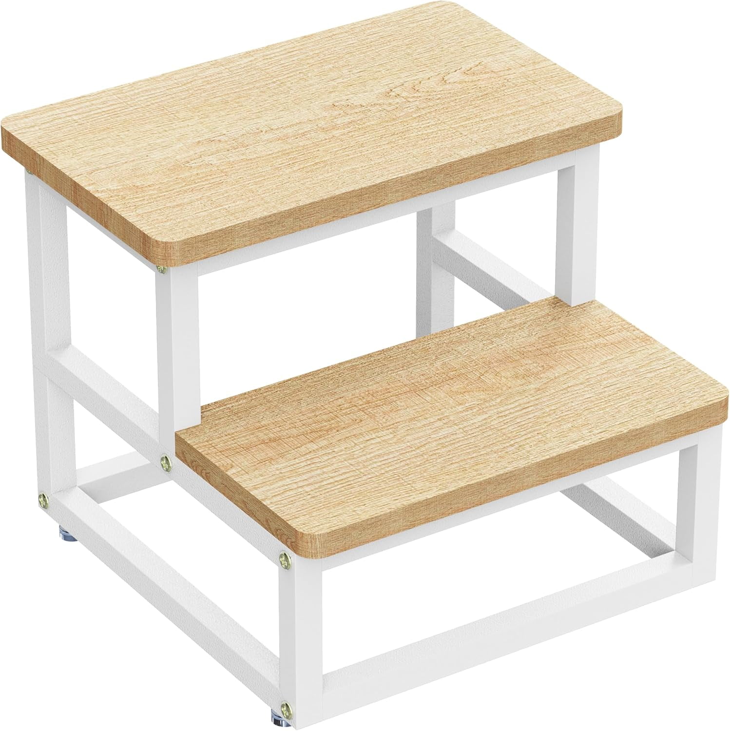 Step Stool, Wood and Metal Stepping Stool for Adults with Round Corner ...