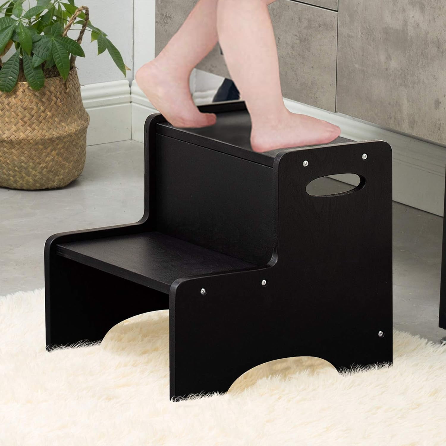 Step Stool, Wooden 2 Step Stools for Bathroom Sink Potty Training ...