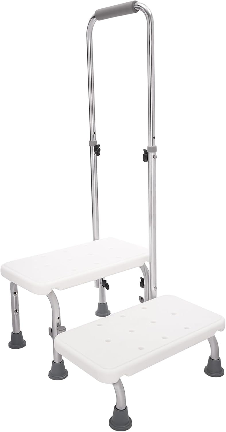 Step Stool with Handle, 2 Tiers Free Standing Heavy Duty 2 Steps ...
