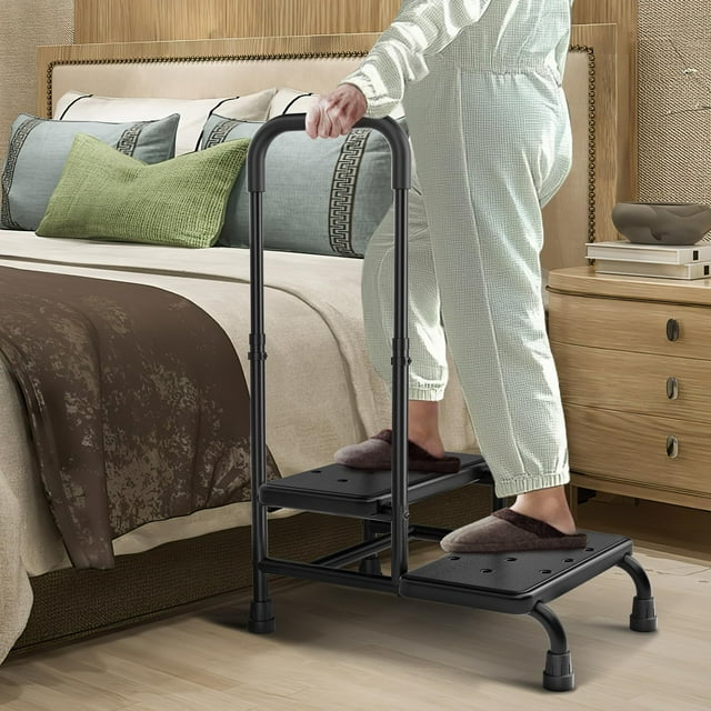 Step Stool with Handle - Heavy Duty 2 Step Stool for Adults Elderly ...