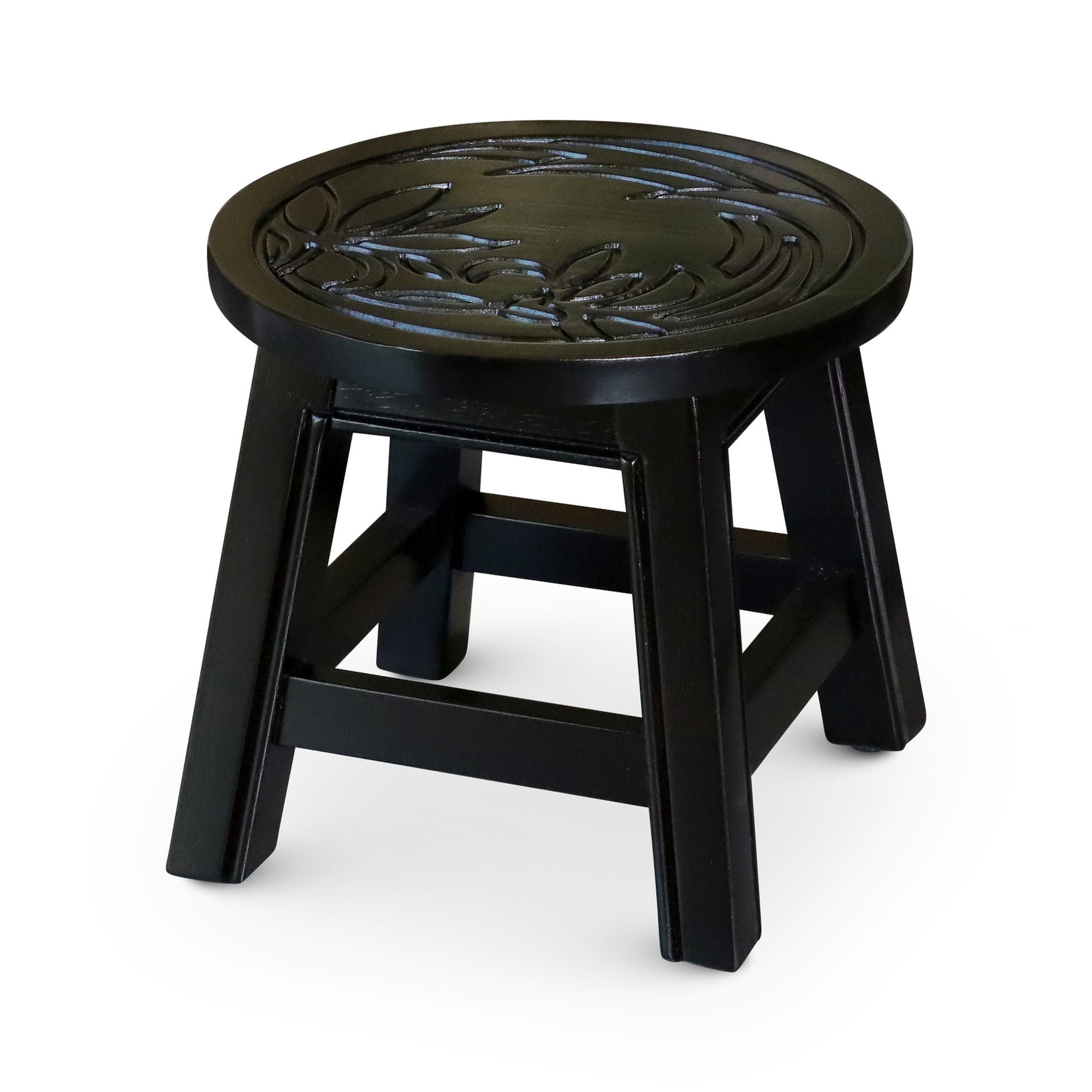 Carved Wooden Footrest Stool | Ideal for Kids' Seating or Mini Tables ...