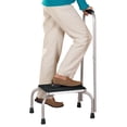 Step Stool with Tall Handle, Steel, Rubberized Platform, 16” Long x 12 ...