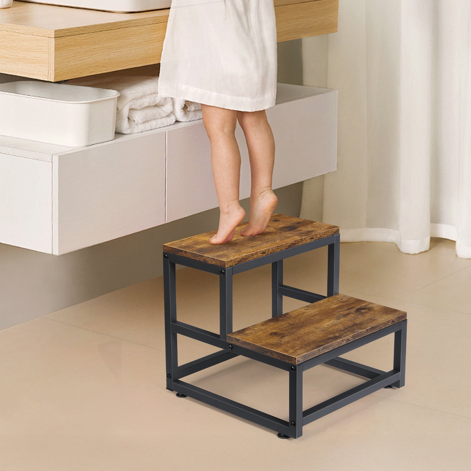 Step Stools, Heavy Duty Steel & Sturdy Step Stool Helper, 2 Step Stool ...