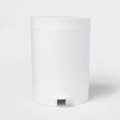 Step Wastebasket White - Plastic, 5.5 Litres, with Removable Inner ...