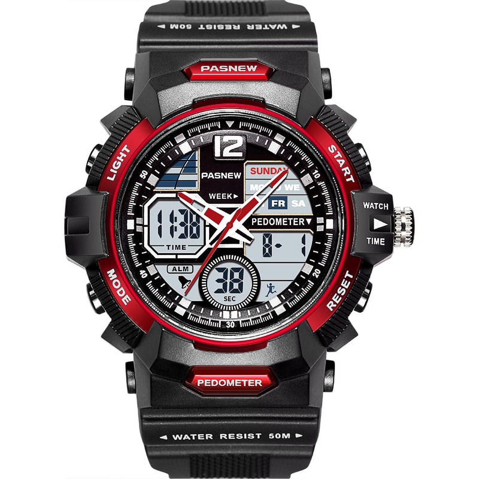 Step counting sports electronic watch, outdoor waterproof luminous ...