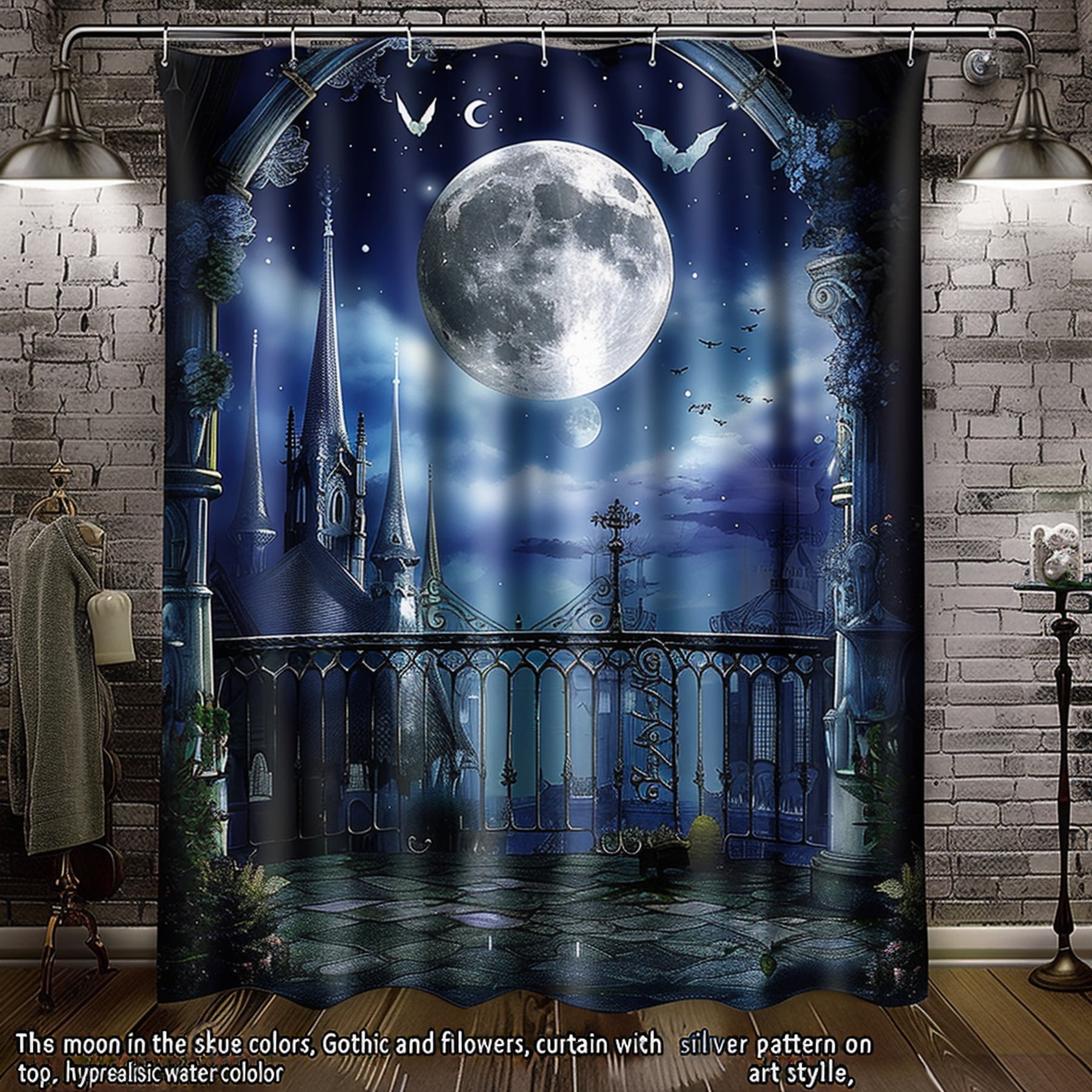 Step into a Gothic Fantasy with our Moonlit Castle Shower Curtain ...