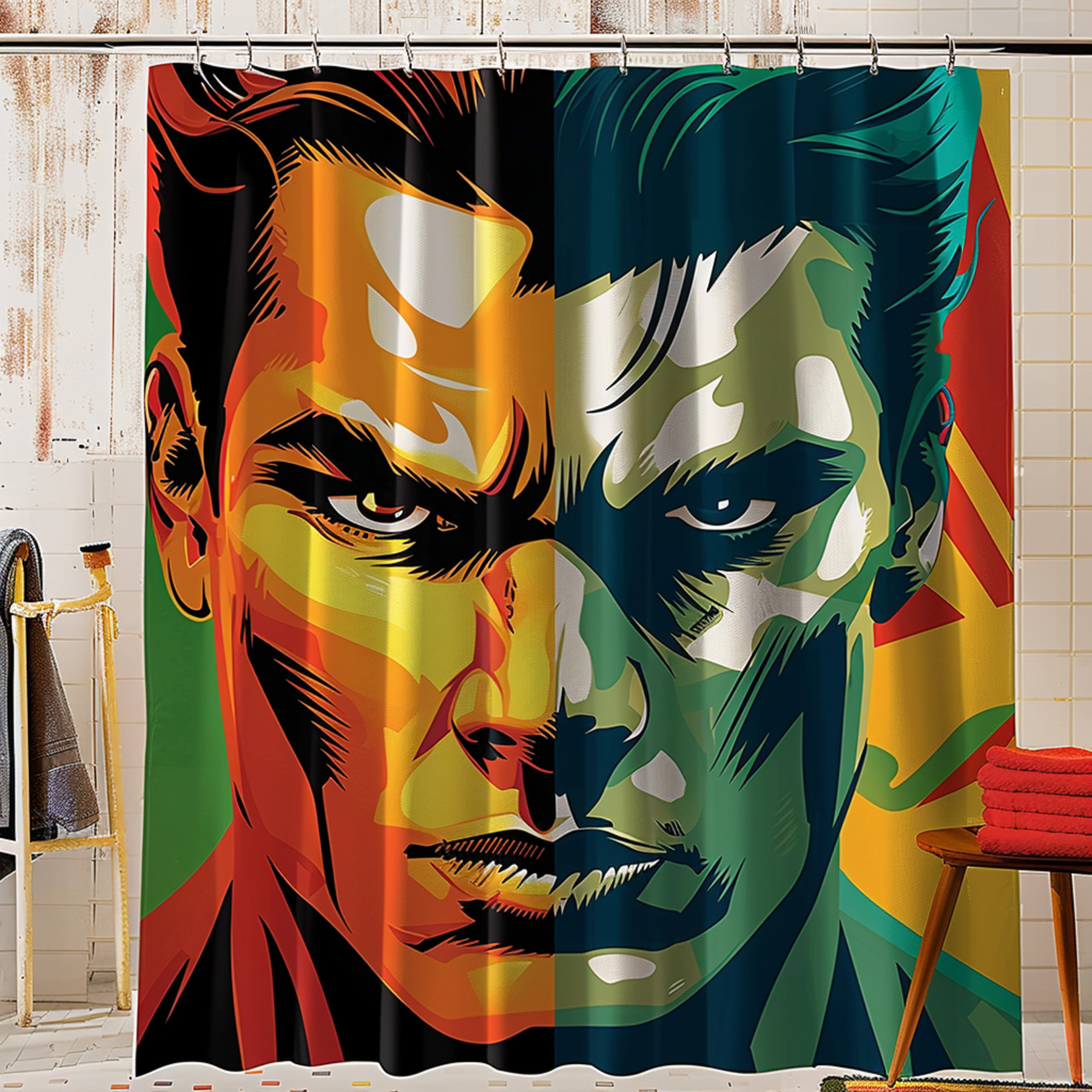 Step into the with our Retro Pop Art Bruce Shower Curtain Elevate Your ...