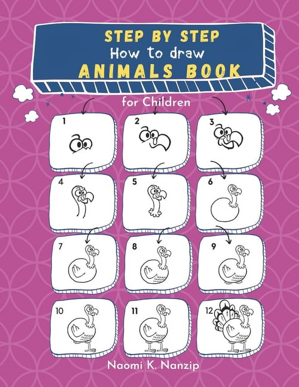 Step by step: How to draw Animals Book for Children: Large drawing book ...