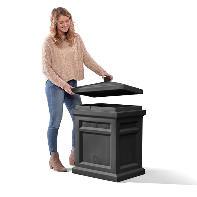 Step2 Black Express Parcel Delivery Box for Package Deliveries ...