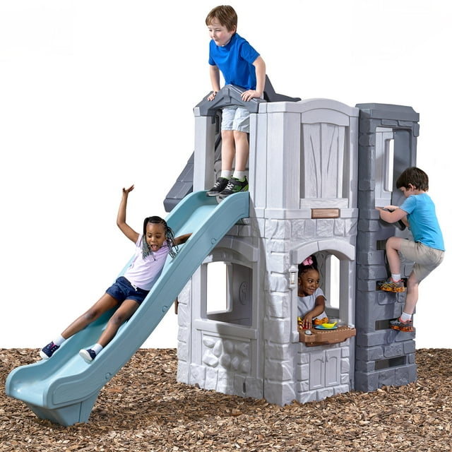 Step2 Enchanting Adventures 2-Story Toddler Playhouse & Slide - Gray ...