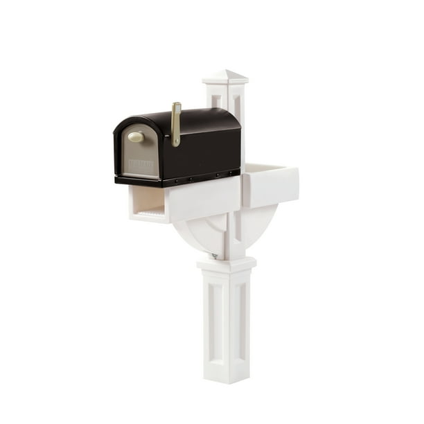 Step2 Hudson 58" All-in-One Plastic Mailbox and Over Post Kit with ...