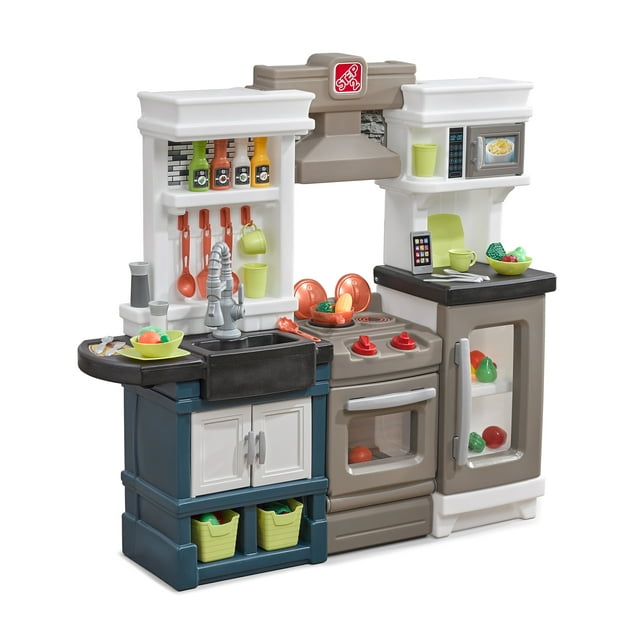 Step2 Modern Metro Blue Brown and White Kitchen includes 33 Piece ...