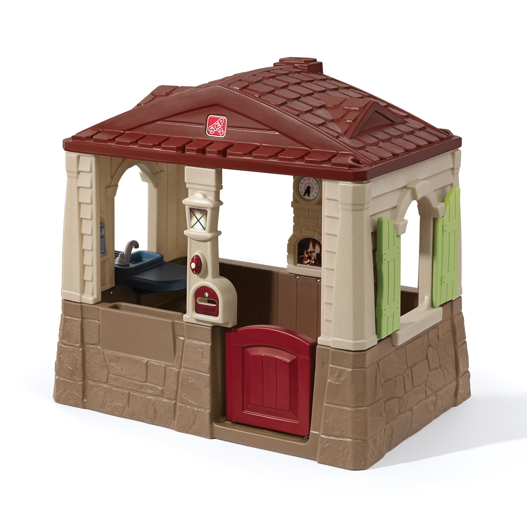 Costway Large Children's Cottage Playhouse for Toddlers, Foldable ...