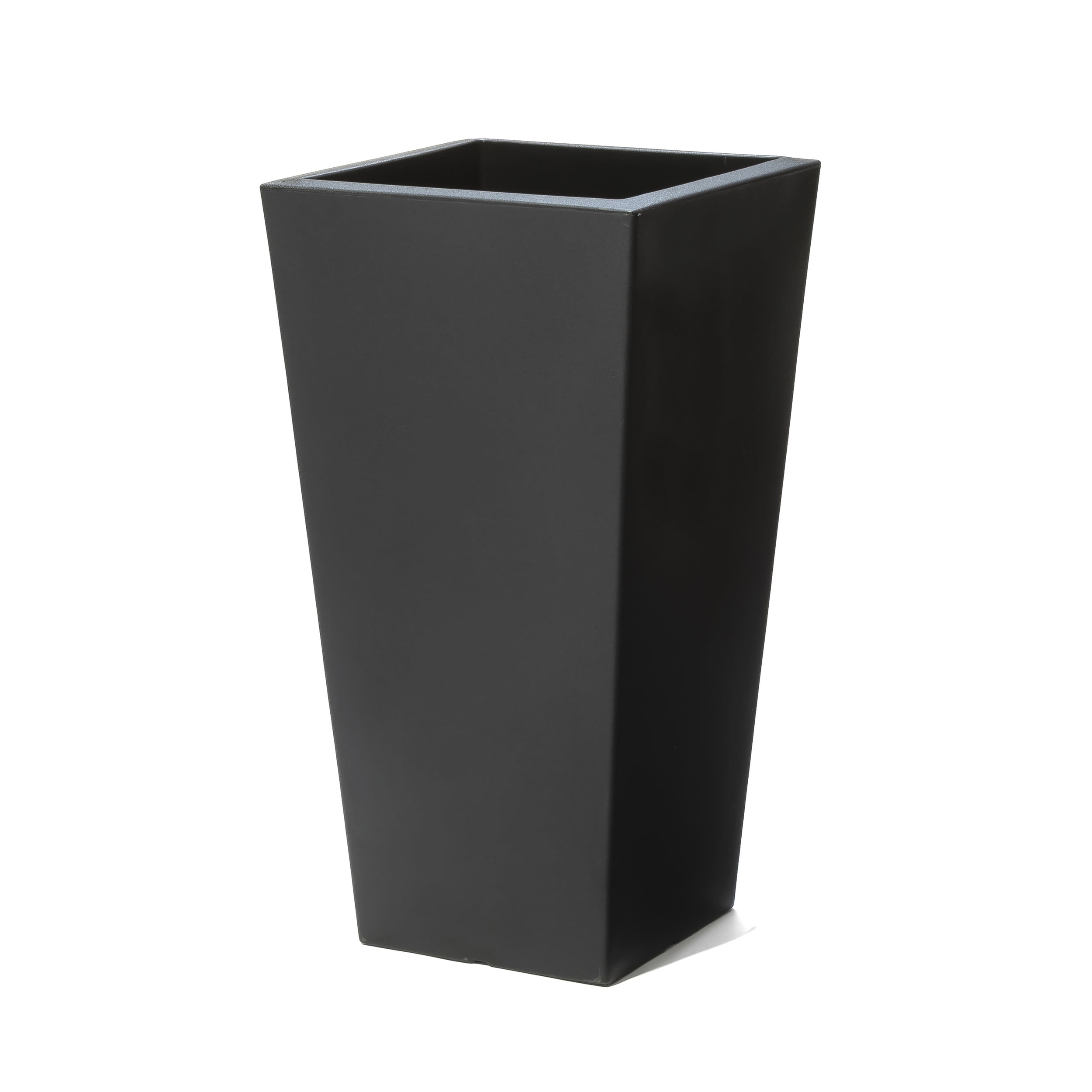 Step2 Tremont Plastic Black Square Planter 15" W x 15" D x 28" H Pot ...