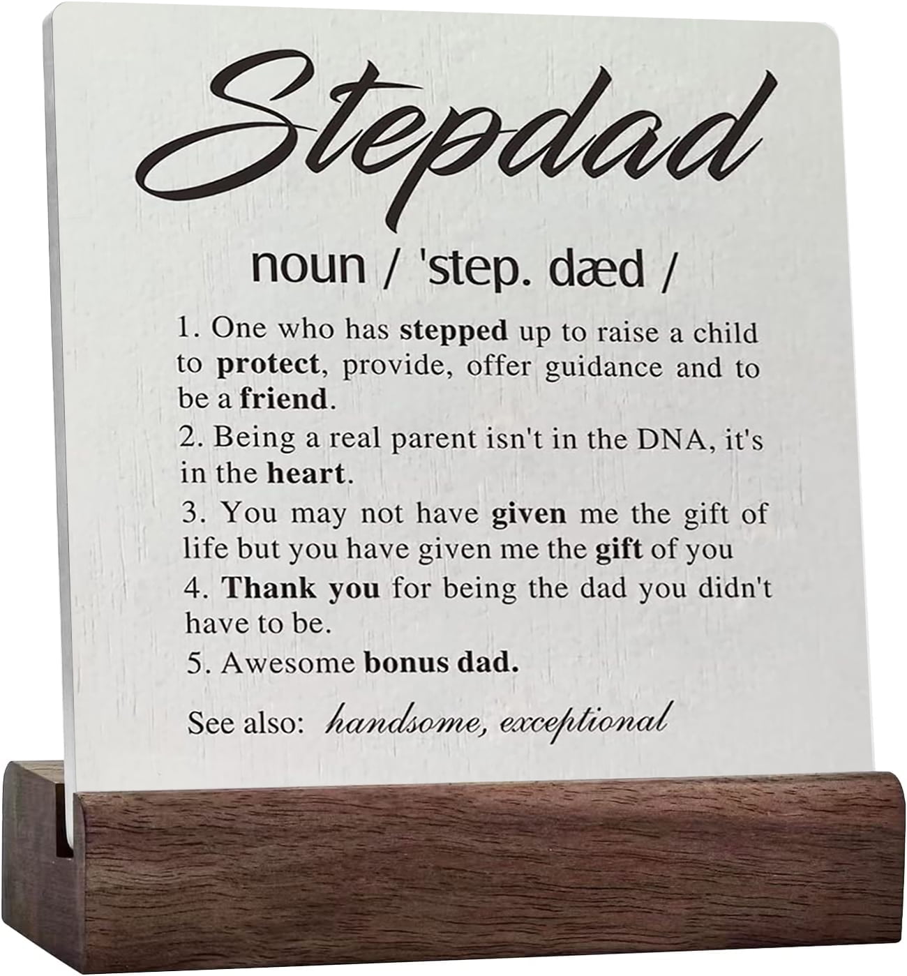 Stepdad Gift Bonus Dad Fathers Day Gifts Sign Desk Decor Stepfather ...
