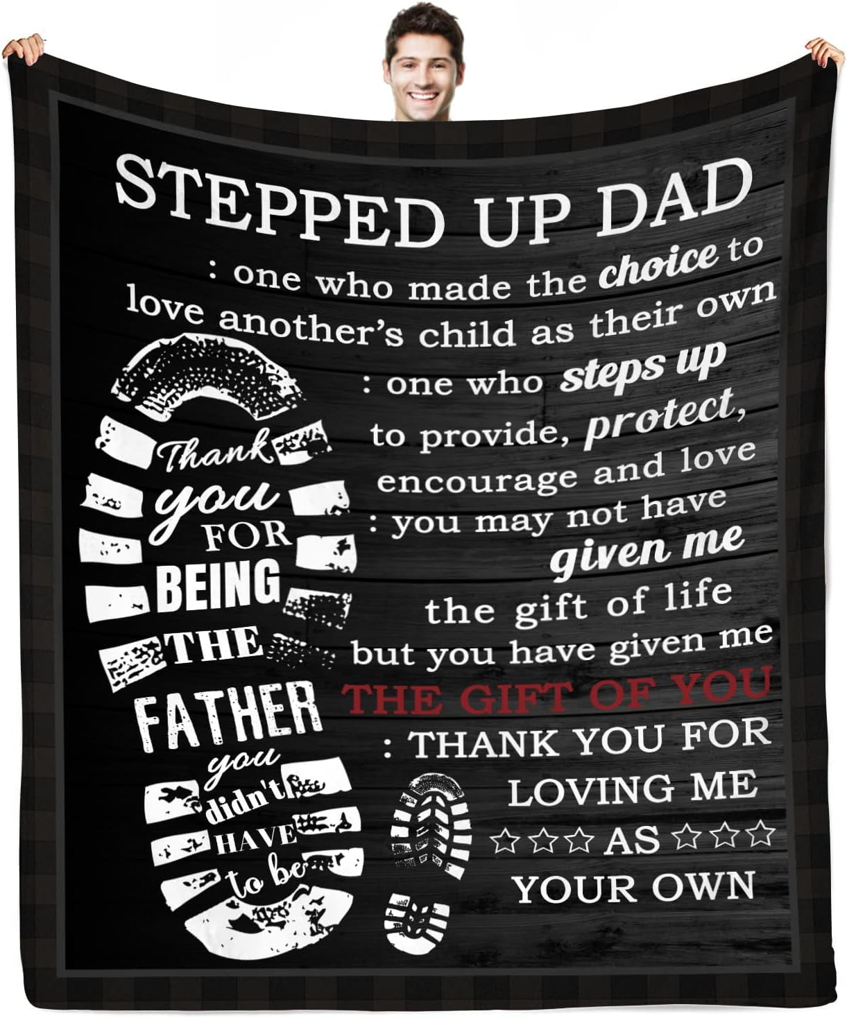 Stepdad Gifts Bonus Dad Stepped Up Dad Blanket from Stepdaughter ...