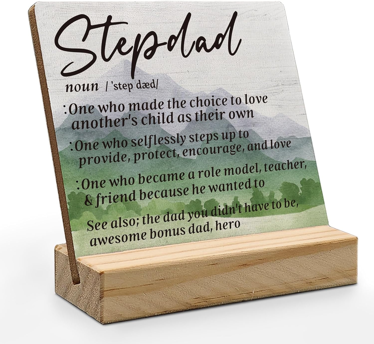 Stepdad Gifts Desk Decor, Gifts for Stepdad Step Dad Wood Plaque ...