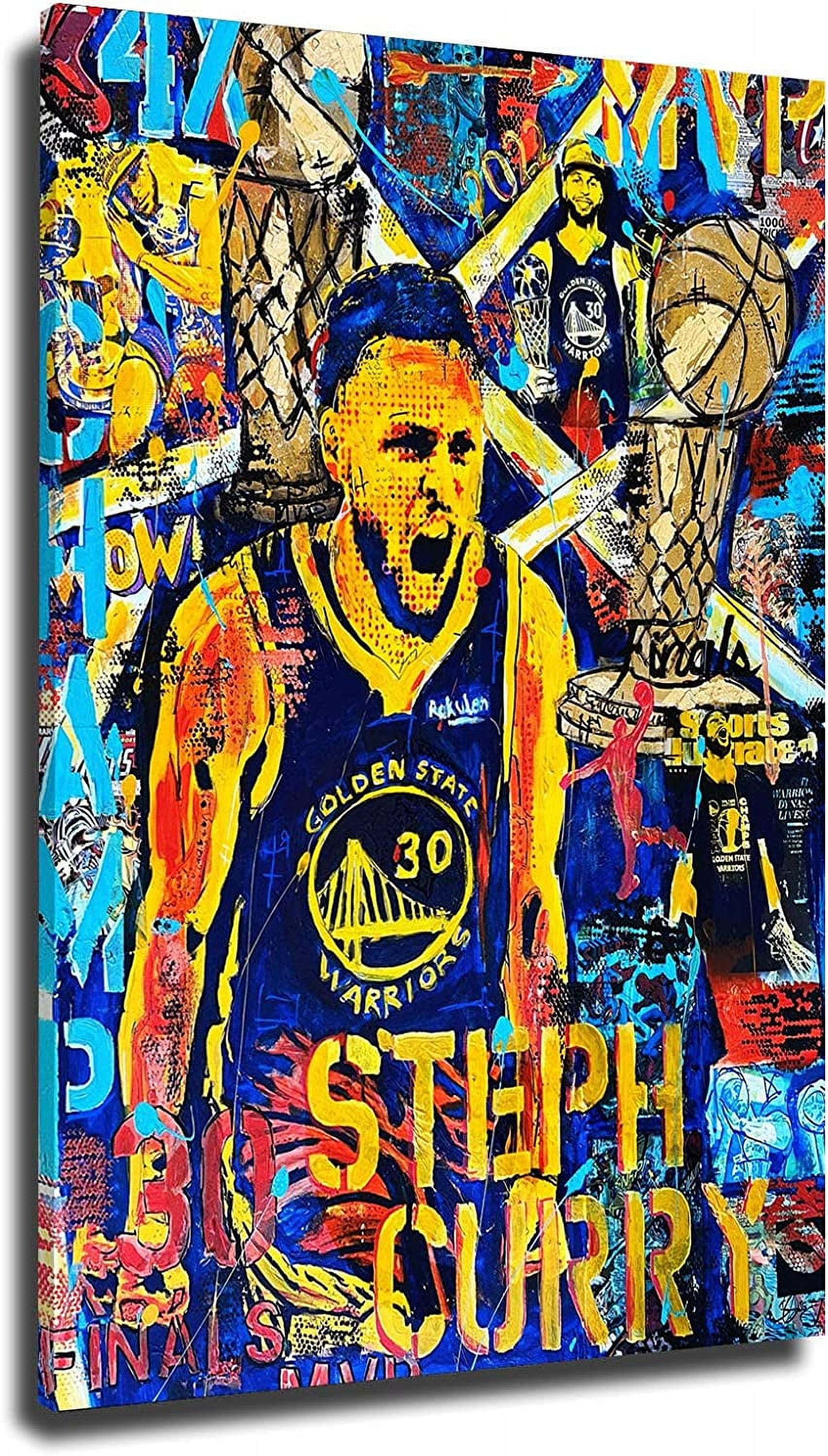 Steph Curry Night Night Poster Basketball Posters Print Canvas Wall Art ...