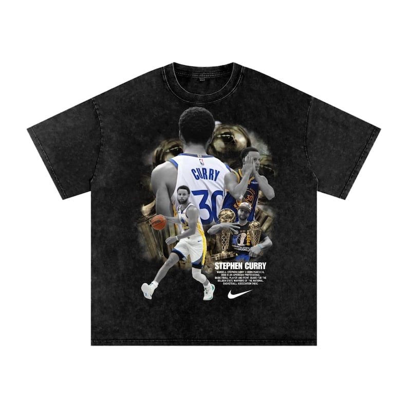 Steph Curry Rings Collage Tee – Unisex Loose Fit | Graphic Shirt | 100% ...
