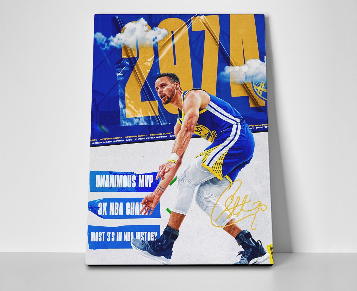 Steph Curry Stats Poster or Wrapped Canvas - Walmart.com