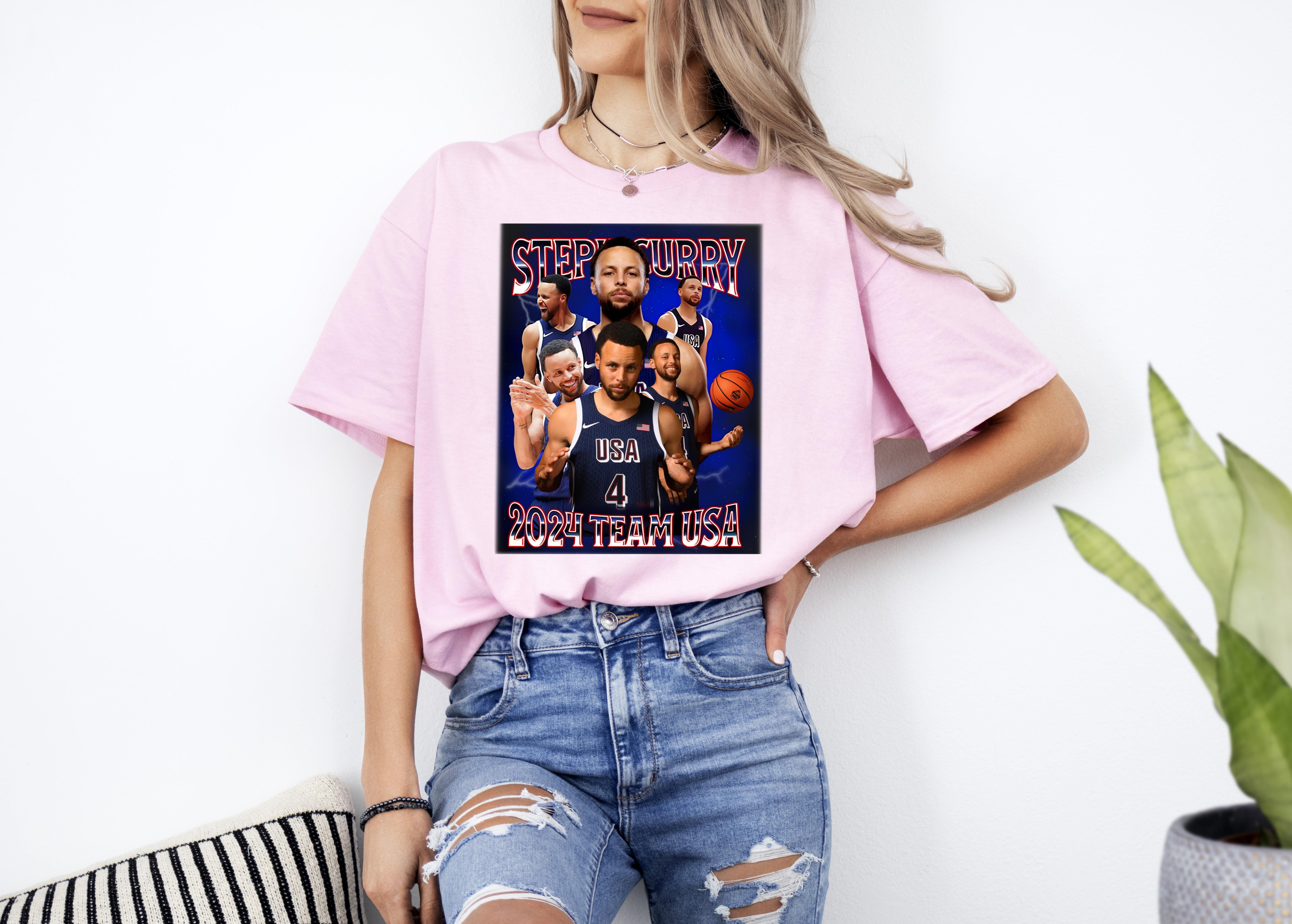 Steph Curry Team USA Tshirt 2024 Team USA Bootleg Shirt Vintage 90s Up ...