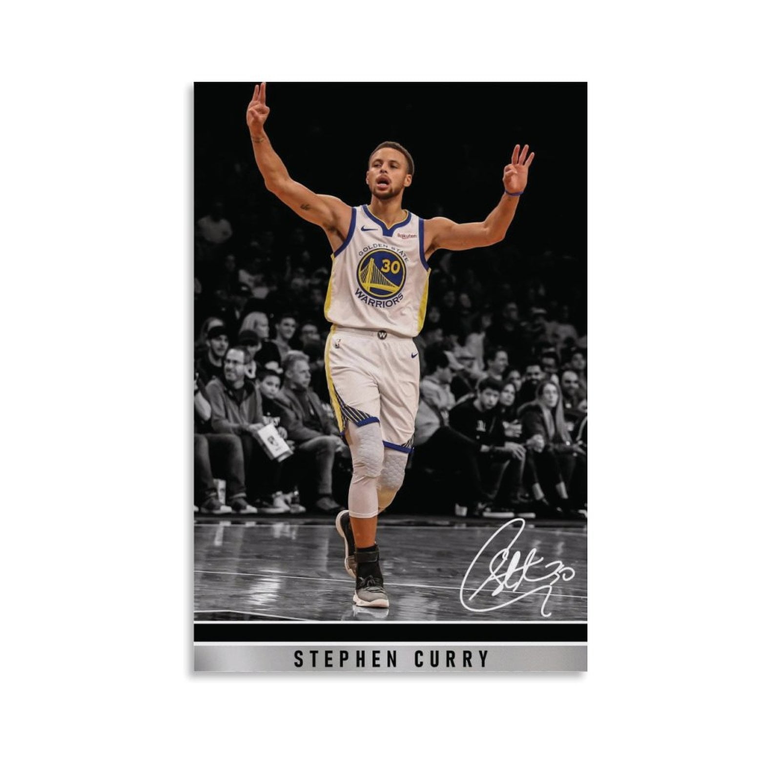 Steph Curry Vs Nets Painting Vintage Poster Picture Print Wall Art ...