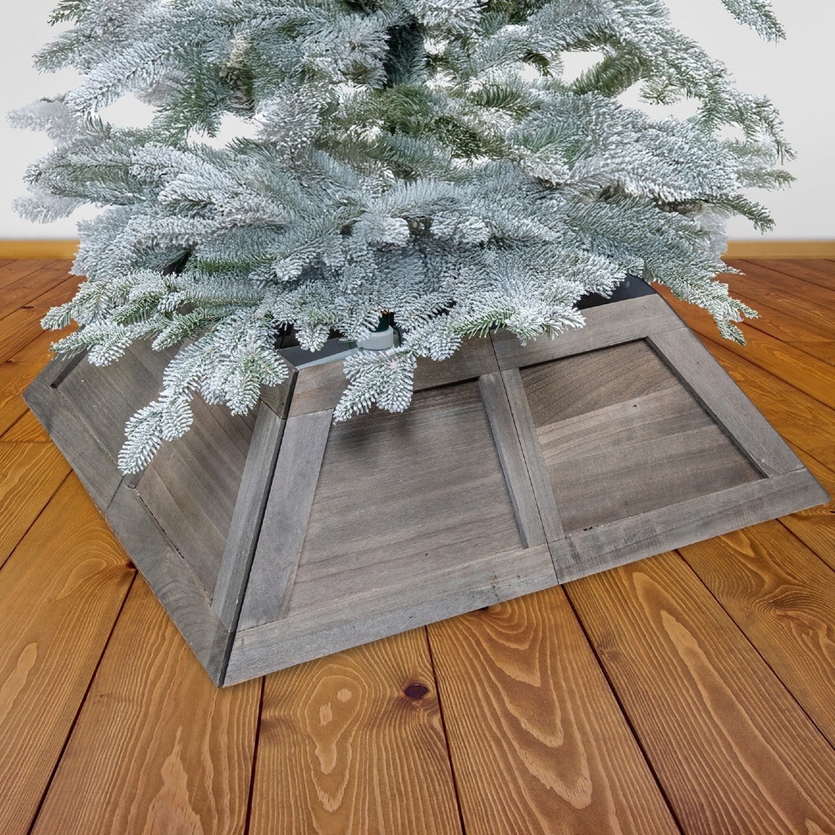 Stephan Roberts 31.5 in 4 Panel Wooden Christmas Tree Collar Trapezoid ...