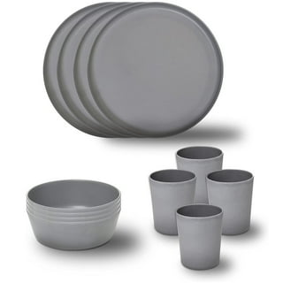 Wheat Straw Dinnerware Set with Reusable Cutlery Utensils Unbreakable ...