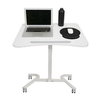 "VIVO White 36"" Electric Mobile Adjustable Two-Platform Standing Desk ...